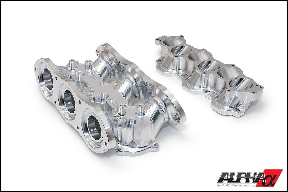 AMS PERFORMANCE R35 GT-R INTAKE MANIFOLD WITH CAST ALUMINUM PLENUMS ...